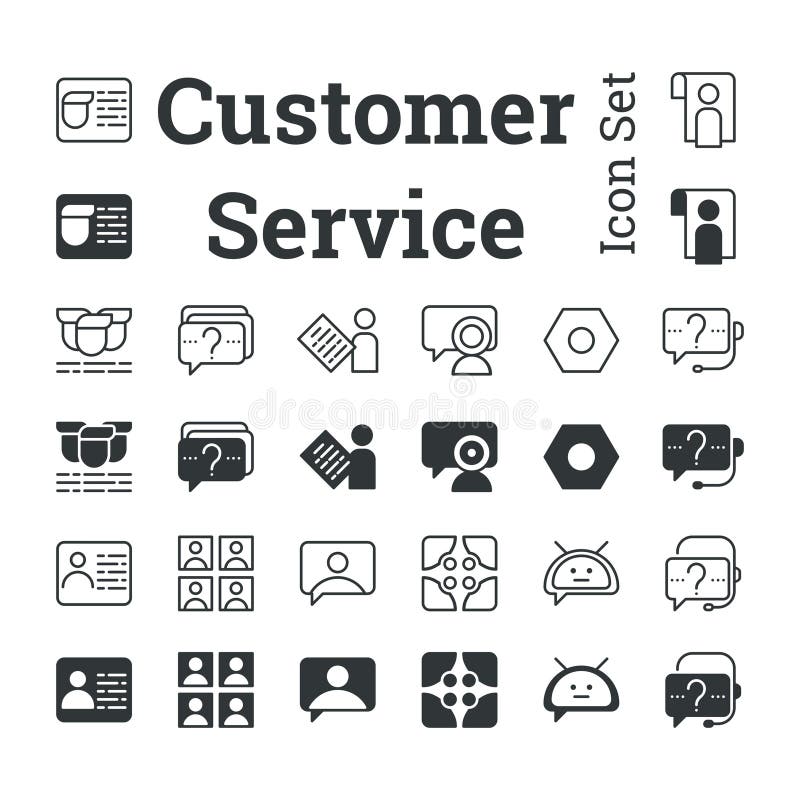 Customer Service Essentials: Icon Set Stock Vector - Illustration of ...