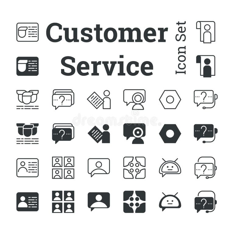 Customer Service Essentials: Icon Set Stock Vector - Illustration of ...