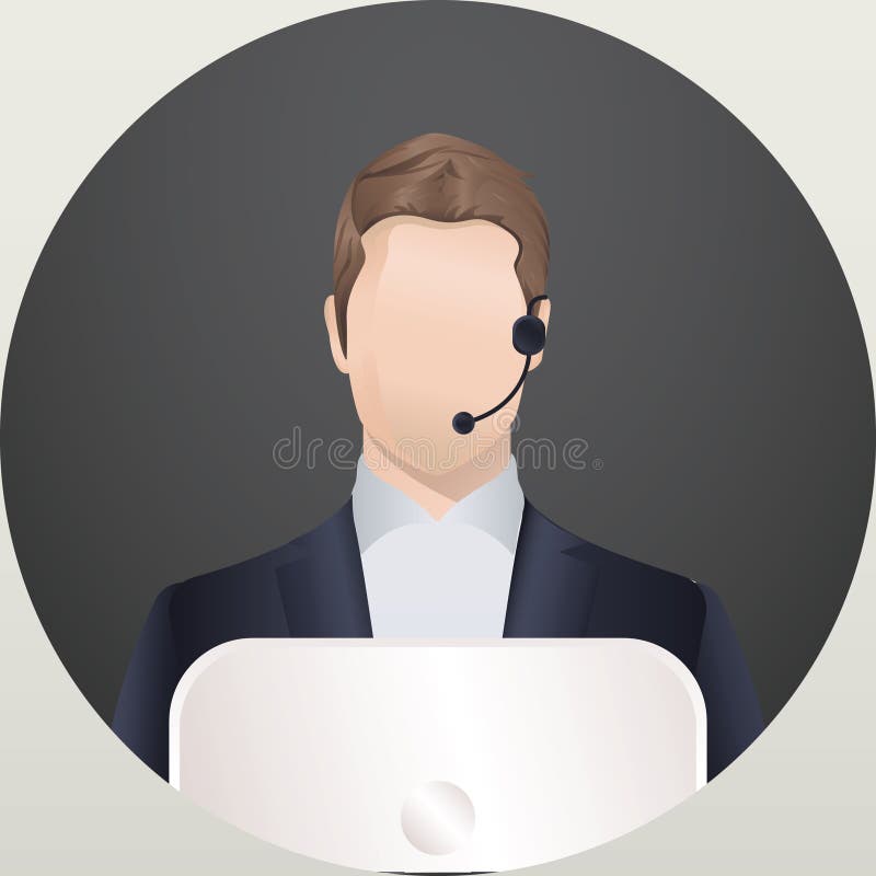 Customer Service Executive. Vector Illustration Decorative Background ...