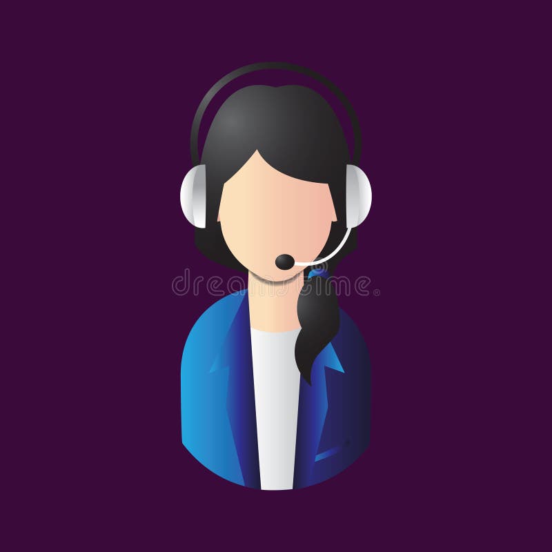 Customer Service Executive. Vector Illustration Decorative Background ...