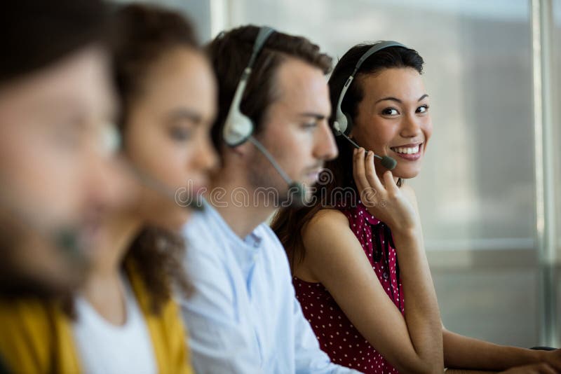 Customer Service Executive Trainer Assisting Her Team Stock Photo ...