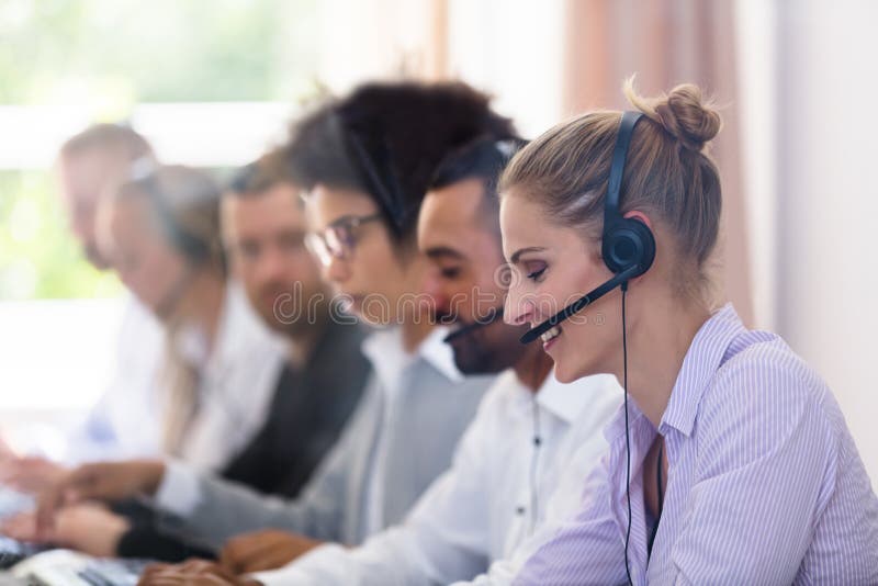 Customer Service Executives Working in Call Center Stock Image - Image ...
