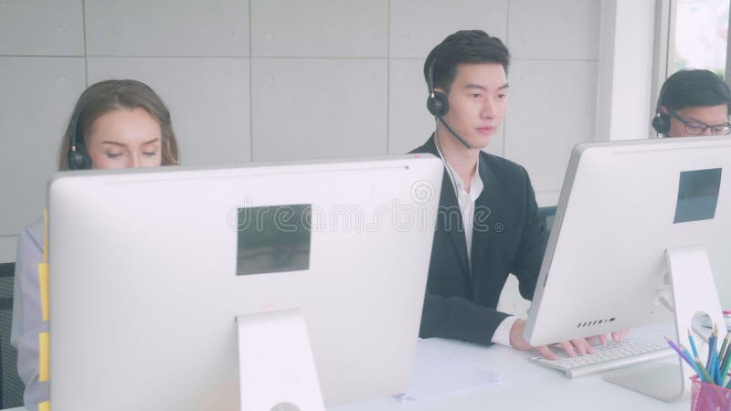 Customer Service with Friendly, Man and Woman Call Center and Operator ...