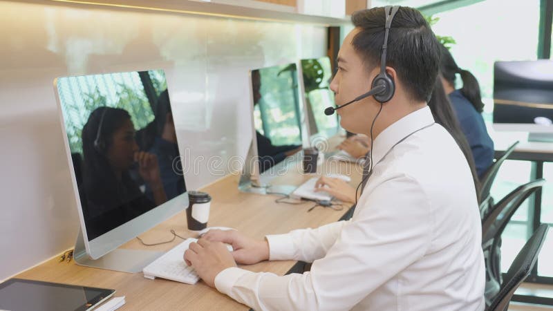 Customer Service with Friendly, Man and Woman Call Center and Operator ...