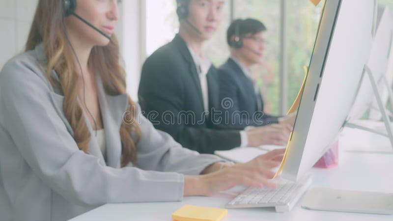 Customer Service with Friendly, Man and Woman Call Center and Operator ...