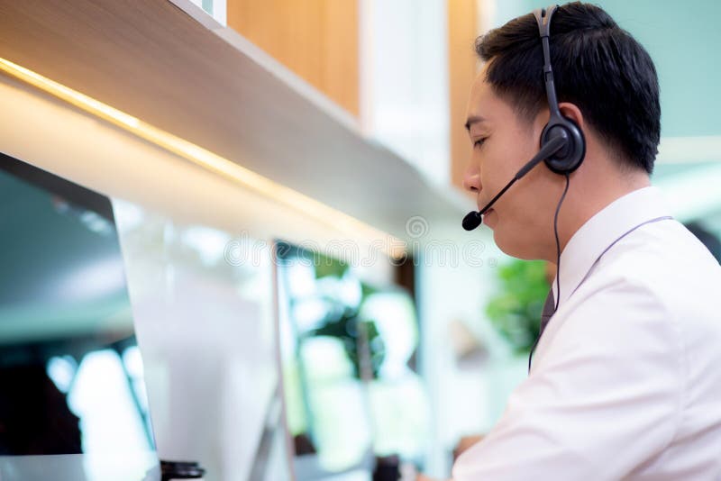 Customer Service with Friendly, Man and Woman Call Center and Operator ...