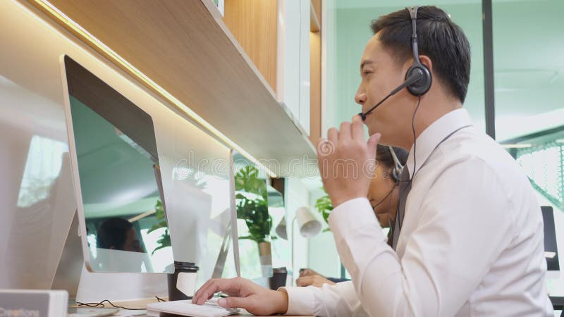 Customer Service with Friendly, Man and Woman Call Center and Operator ...