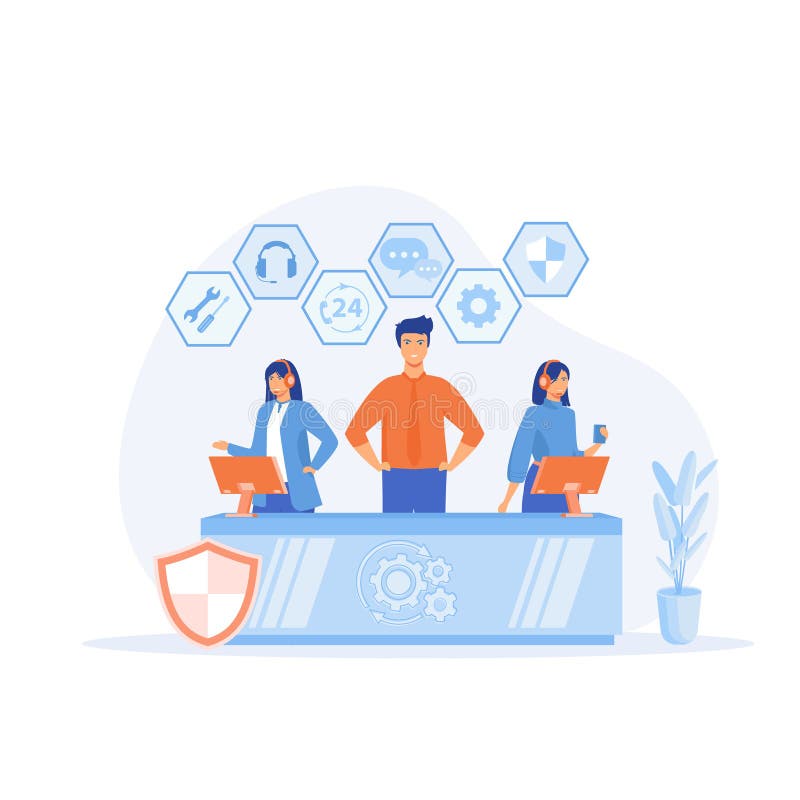 Customer Service, 247 Global Online Technical Support, Stock Vector ...