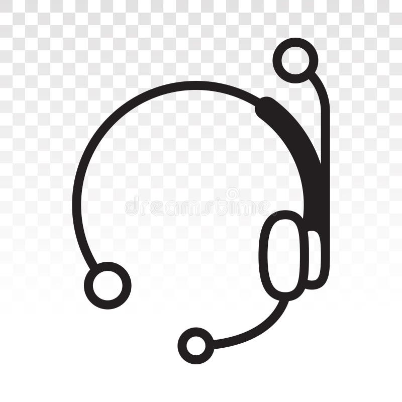 Customer Service Headset / Customer Support Earphone Flat Icon on a ...