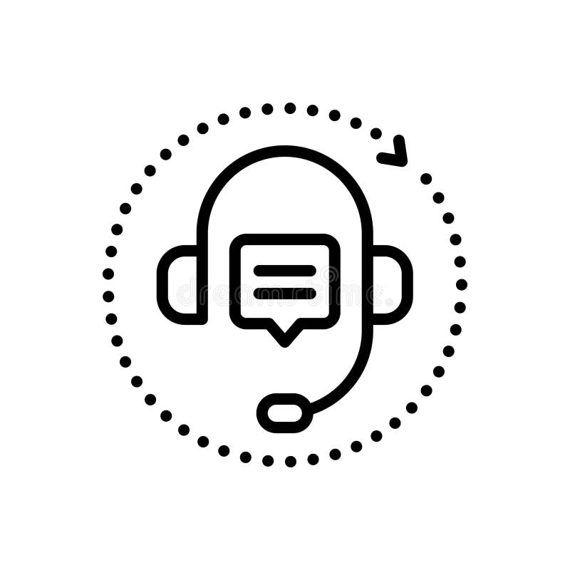 Black Line Icon for Customer Service, Customer and Call Center Stock ...