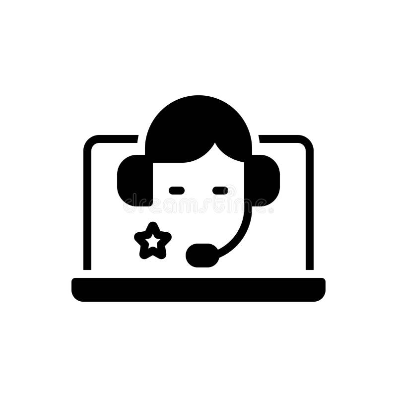 Black Solid Icon for Customer Service, Customer and Call Center Stock ...