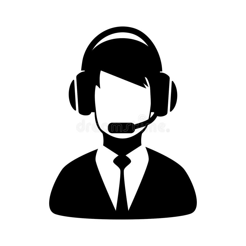 Customer Service Icon with Headphone. Vector Illustration Stock Vector ...