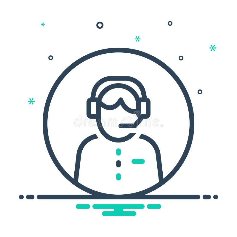 Mix Icon for Customer Service, Headset and Call Stock Vector ...