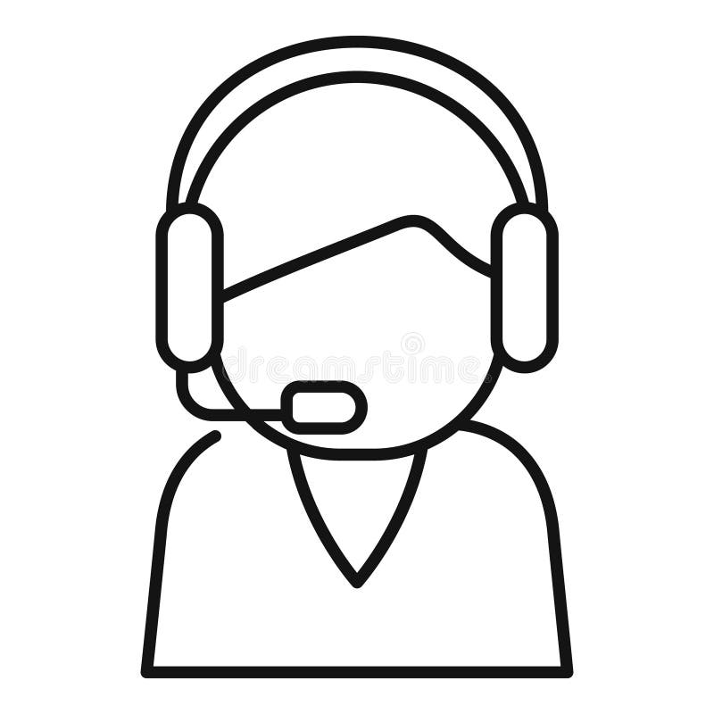 Customer Service Icon with Headset Stock Vector - Illustration of care ...