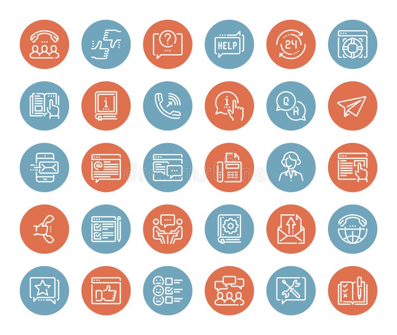 Customer Service Icons stock vector. Illustration of line - 129649081