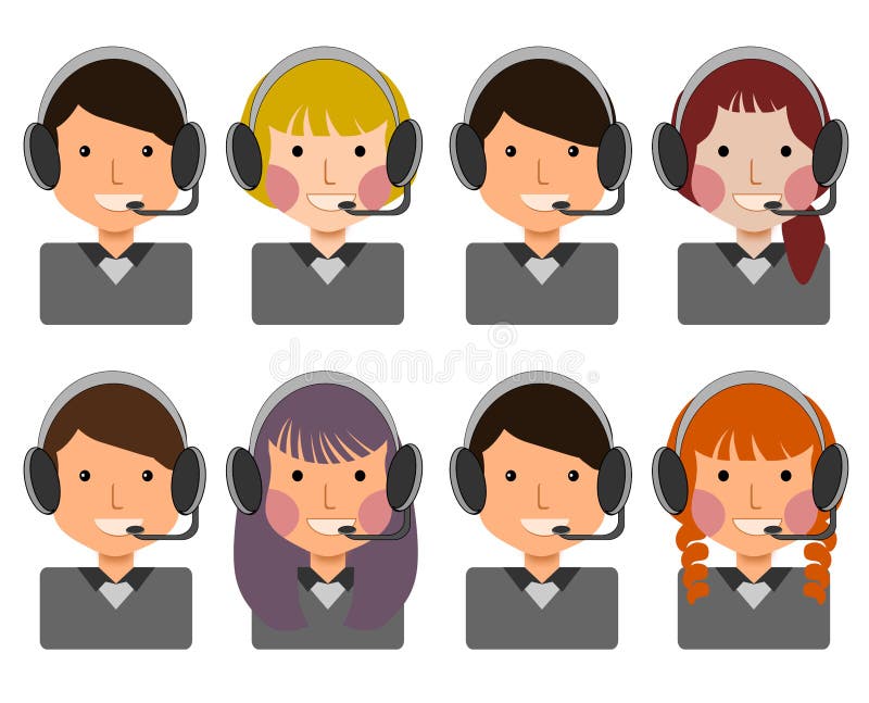 Customer Service Illlustrations Set Simple Stock Illustration ...