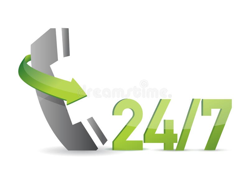 Customer Service 24 7 Illustration Design Stock Illustration ...
