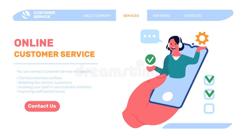 Customer Service Landing Page. Online Feedback. Website Interface ...