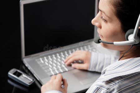 Customer Service with Laptop Stock Image - Image of interior, hotline ...