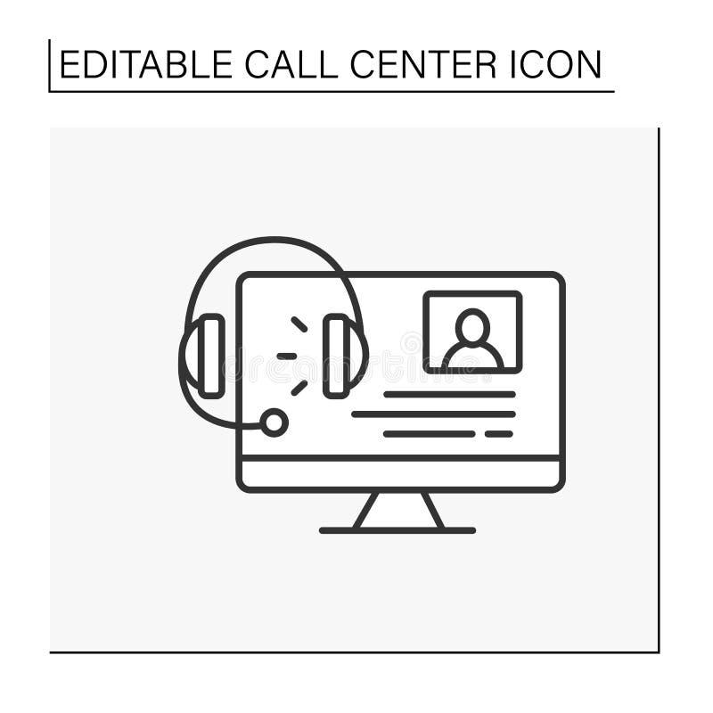 Customer service line icon stock vector. Illustration of information ...
