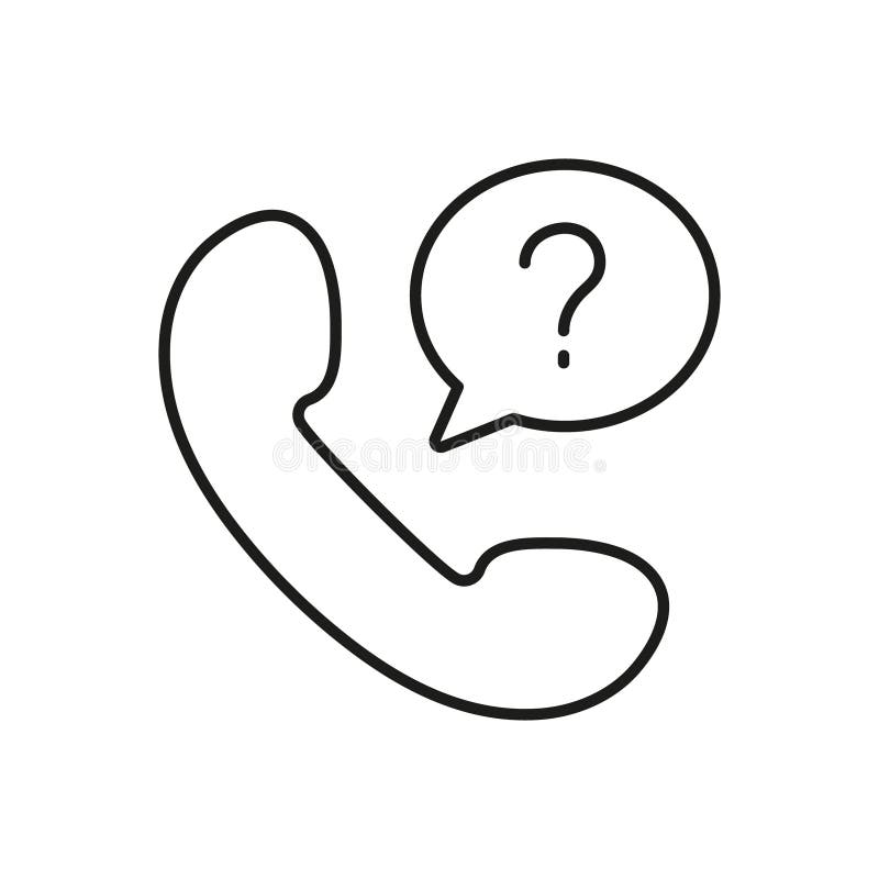 Customer Service Line Icon, Question Help Phone with Speech Bubble ...