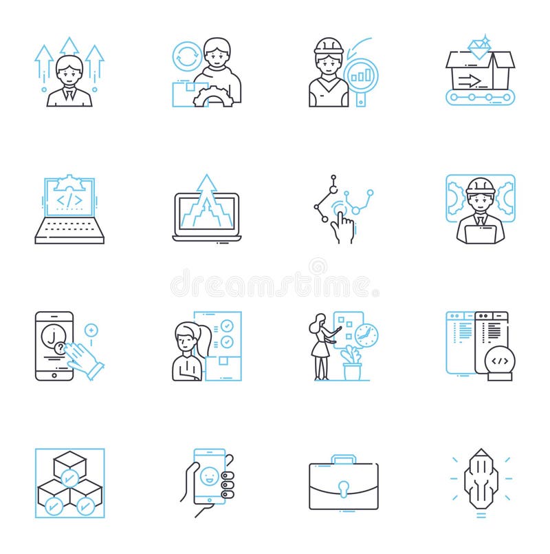 Customer Service Linear Icons Set. Satisfaction, Empathy, Communication ...