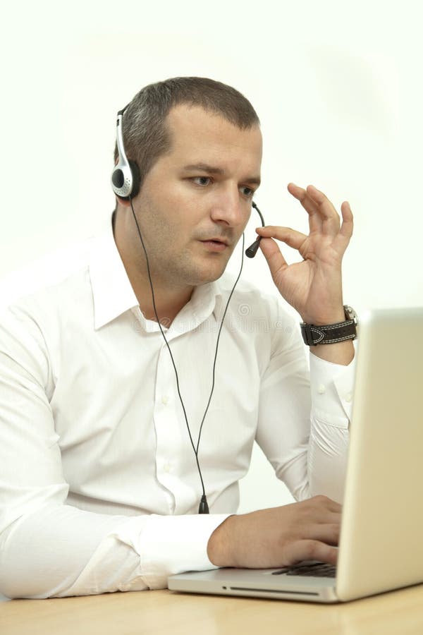 Customer Service stock image. Image of male, computer - 60268797