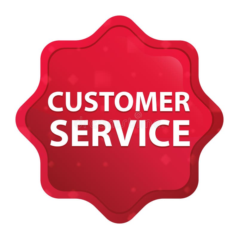 Customer Service Misty Rose Red Starburst Sticker Button Stock ...