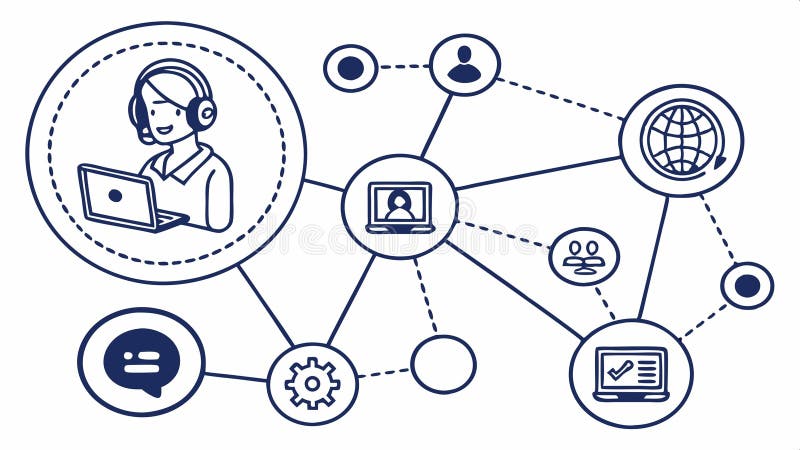 Customer Service Network: Support, Help, Communication, Call Vector ...