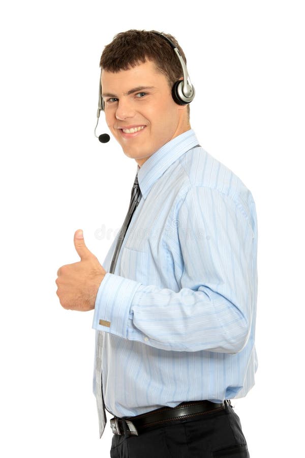 Great Male Customer Service Stock Photo - Image of happy, hotline: 17132422