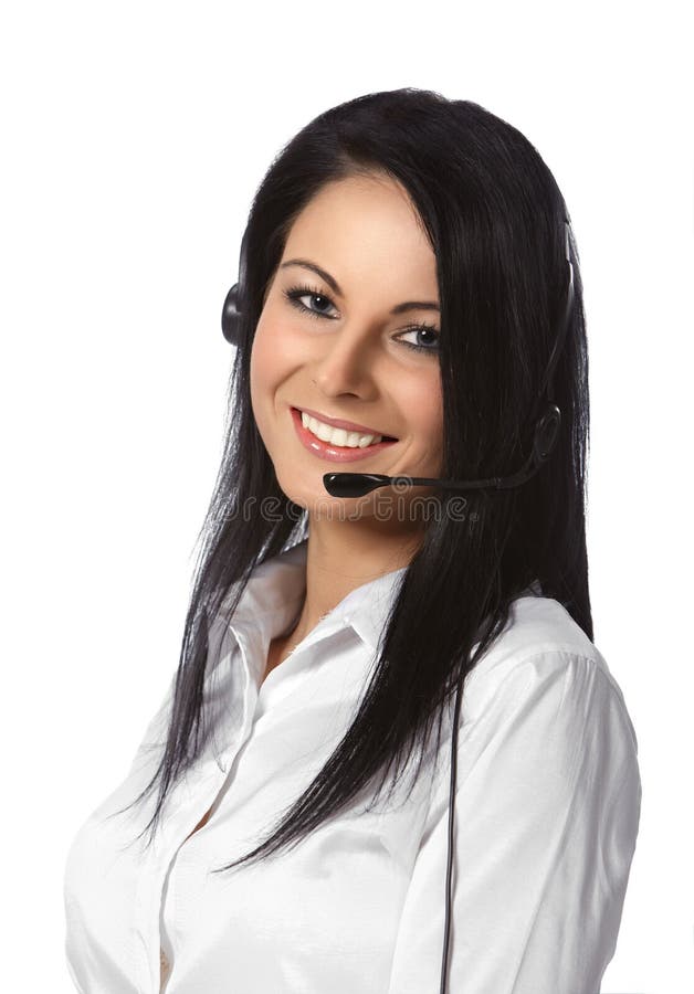 Customer Service Operator White Background Stock Photo - Image of ...