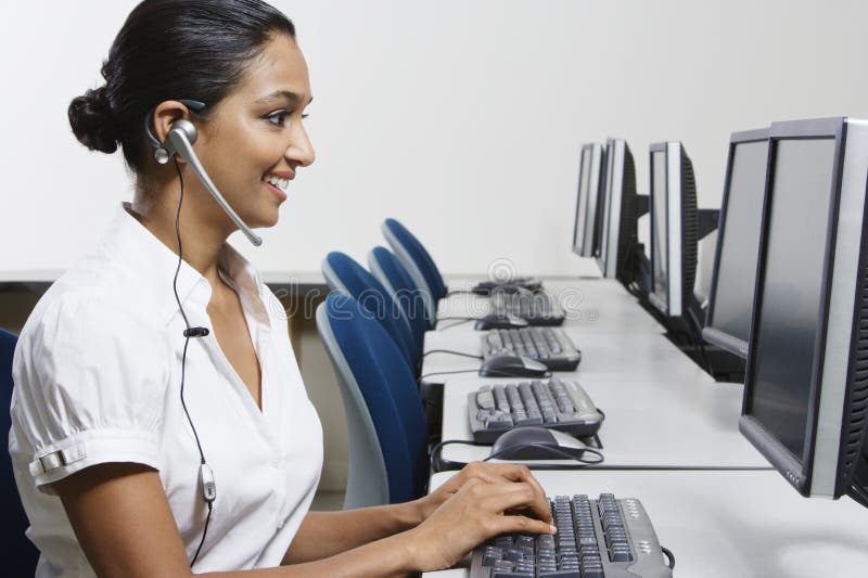 Customer Service Operators Working Together in Office Stock Image ...
