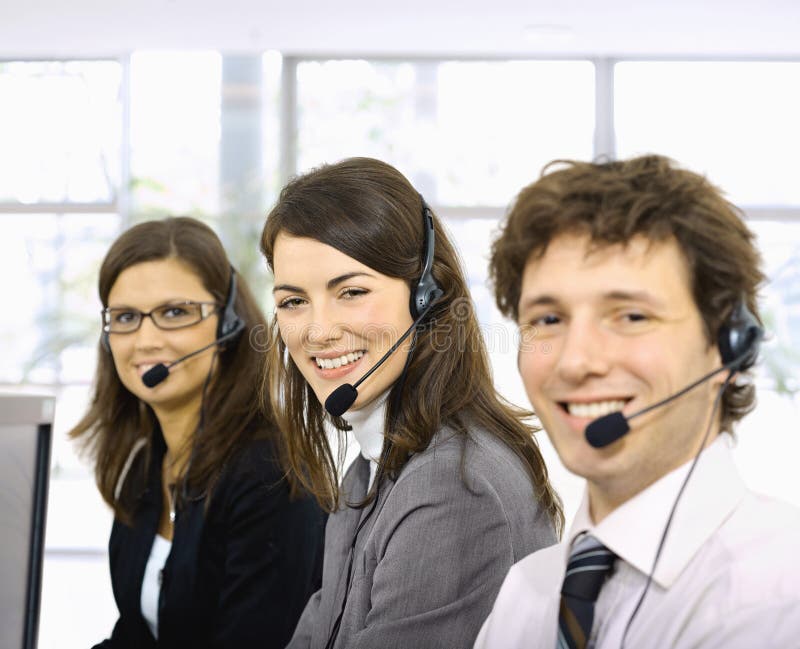 Concentrated Customer Service Agents Stock Photo - Image of face ...
