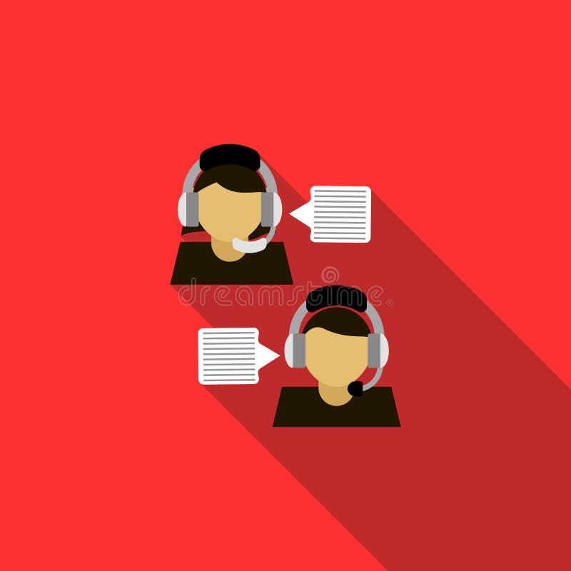 Customer Service Operators Icon, Flat Style Stock Vector - Illustration ...