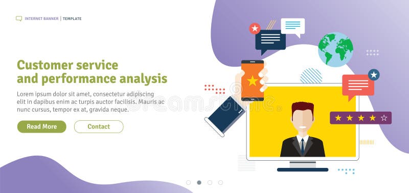 Customer Service and Performance Analysis Stock Vector - Illustration ...