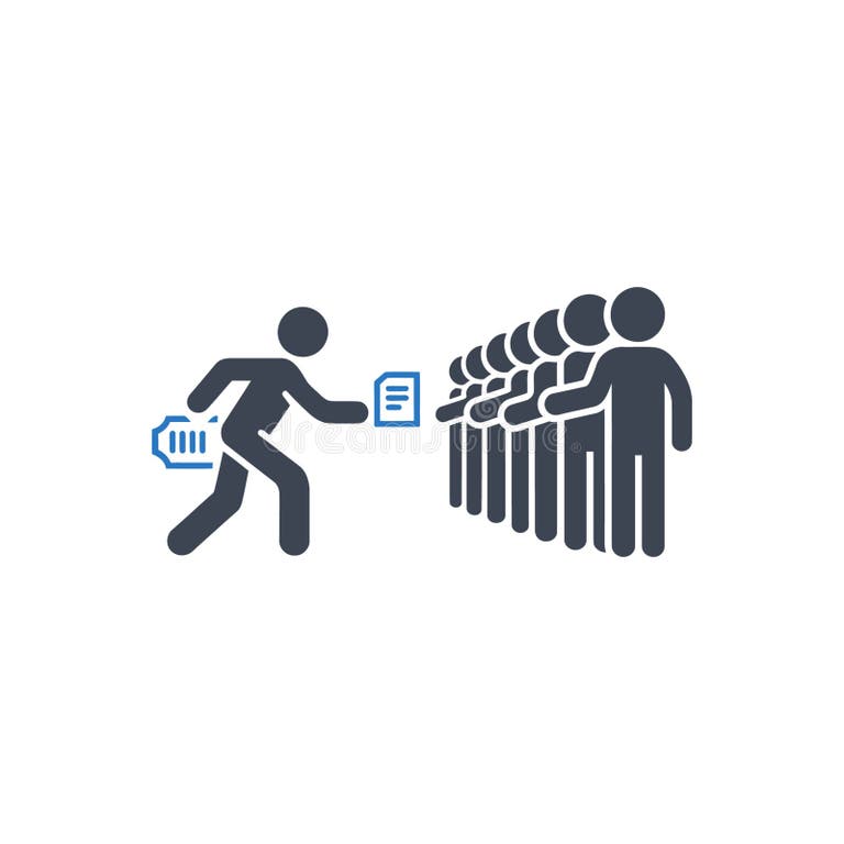 Customer Service Queue Icon Stock Illustration - Illustration of icon ...
