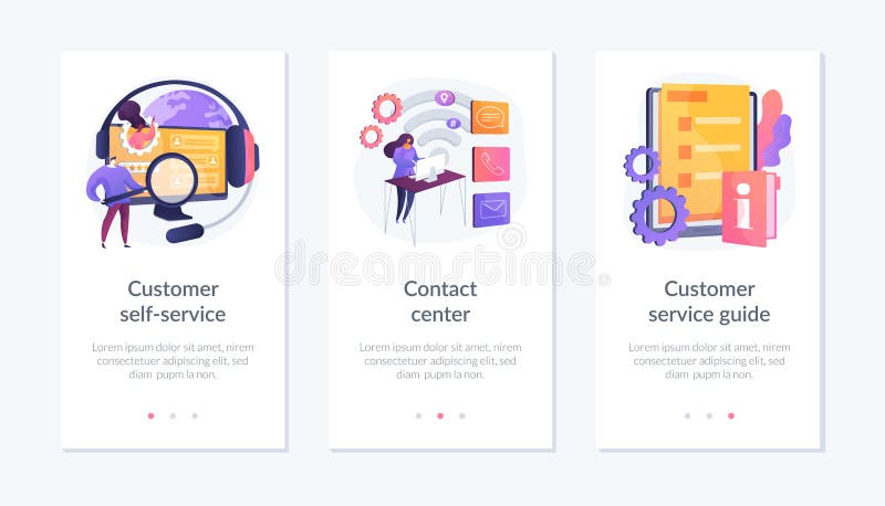 Customer Service and Relations App Interface Template. Stock Vector ...