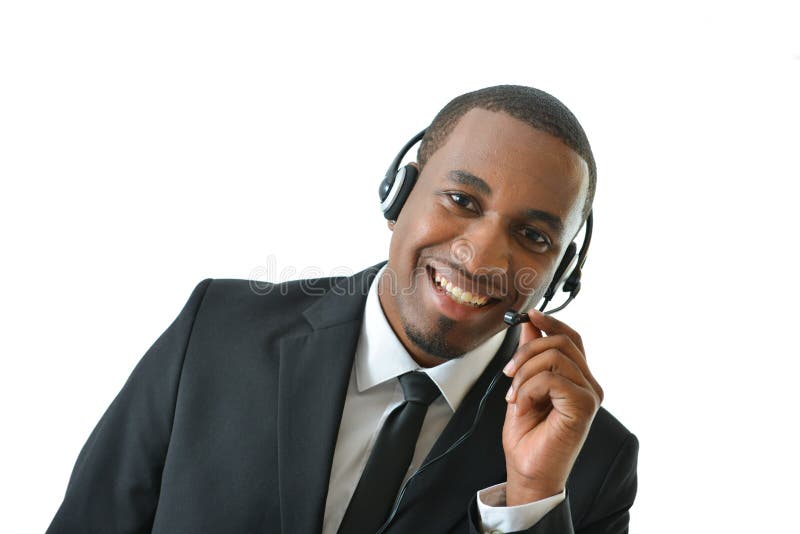 Customer Service Rep Holding Mic Stock Photo - Image of service ...