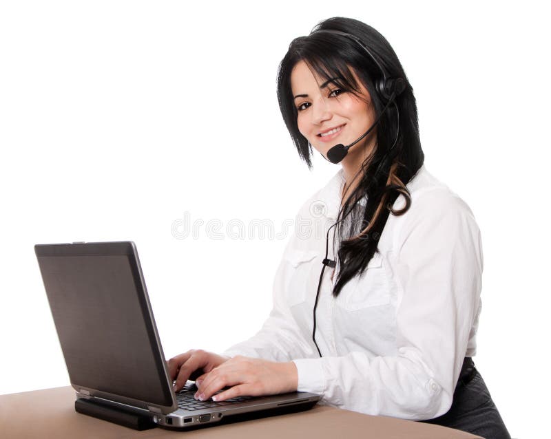 Beautiful Smiling Customer Service or Sales Representative Stock Photo ...