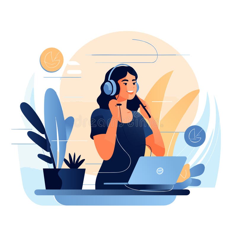 Customer Service Representative Answering Phone Calls Stock ...