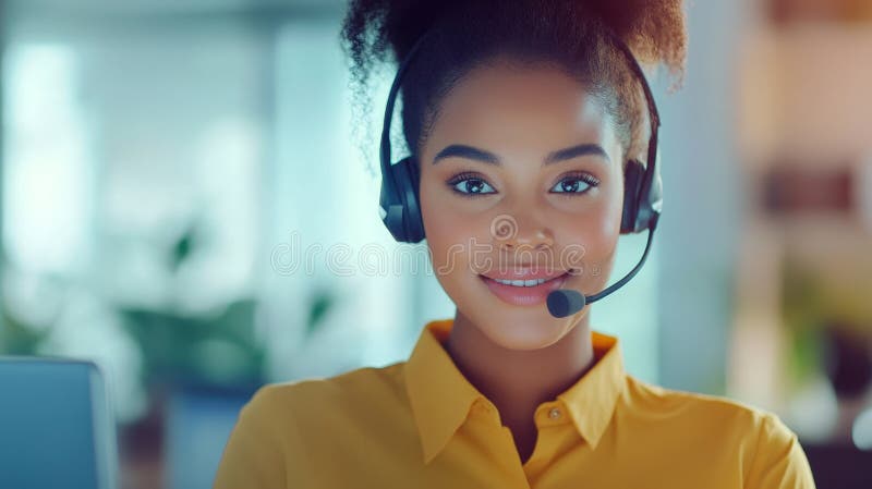 Customer Service Representative Assisting Clients in a Modern Office ...