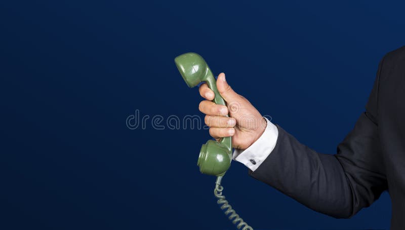 Customer Service Representative Holding Dial Phone in Hand Stock Image ...