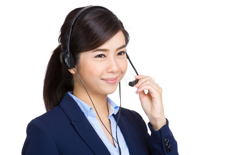 Asian Customer Service Agent with Headset on Stock Photo - Image of ...