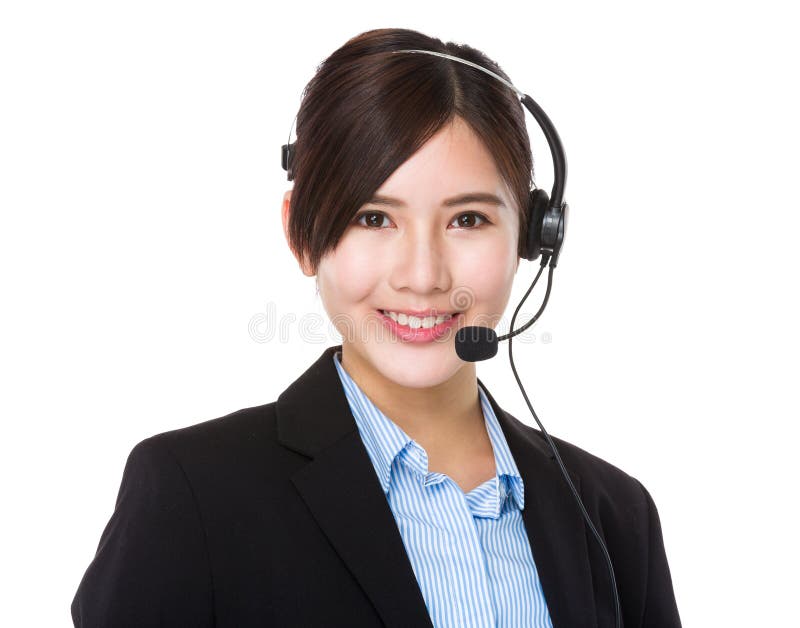 Customer Service Representative Present Something Stock Image - Image ...