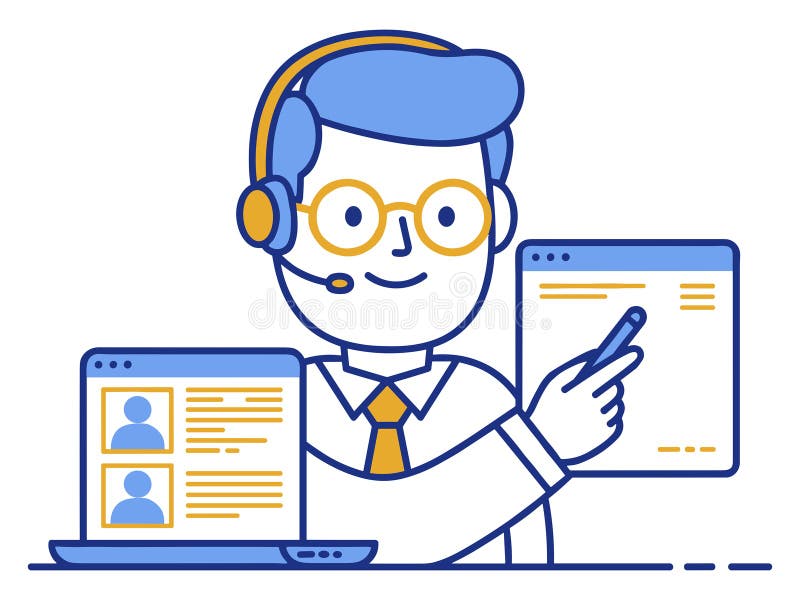 Customer Service Representative Providing Support Online Stock Vector ...