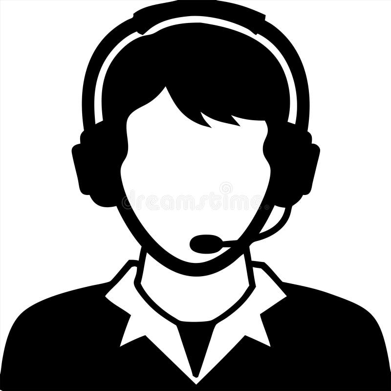 Customer Service Representative Silhouette with Headset Vector ...