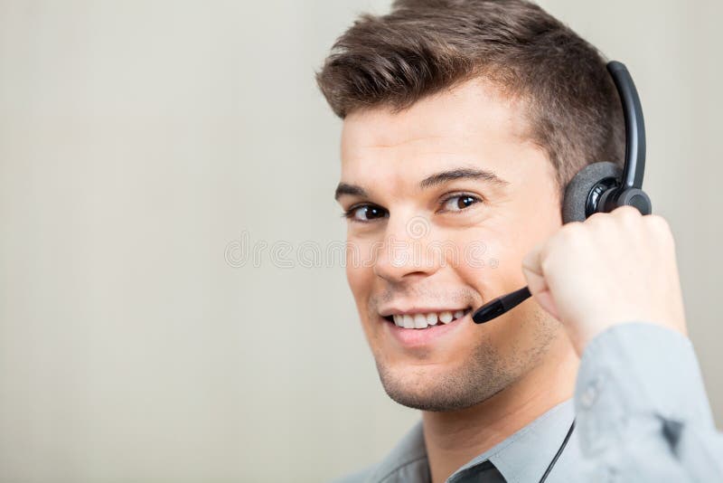 Customer Service Representative Speaking with Stock Photo - Image of ...