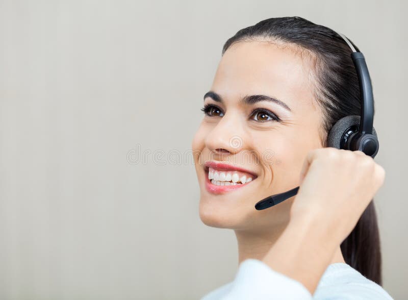 Customer Service Representative Talking on Stock Image - Image of ...