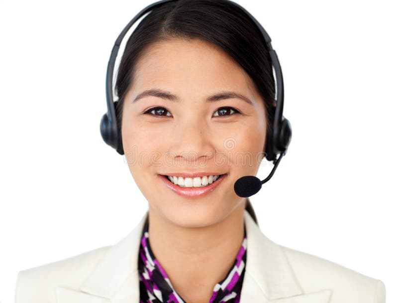 Customer Service Representative Using Headset Stock Photo - Image of ...