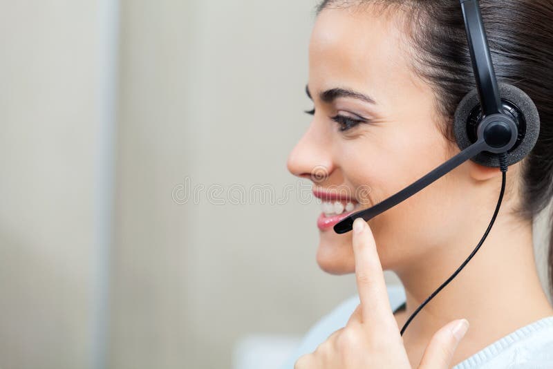 Customer Service Representative Using Headset Stock Image - Image of ...